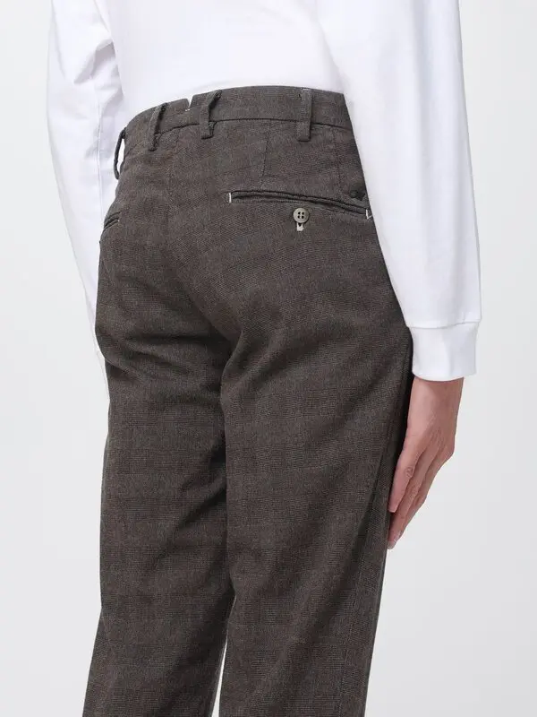 MASON'S Tailored Plaid Trousers - Dove Grey