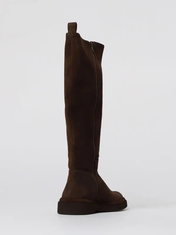 PALOMA BARCELO Knee High Suede Zip Up Boots - Brown