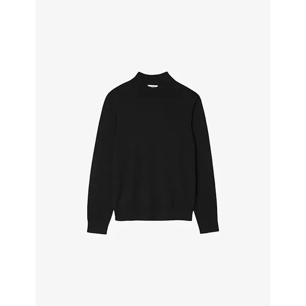 Sandro High-neck Regular-fit Wool Jumper - Black
