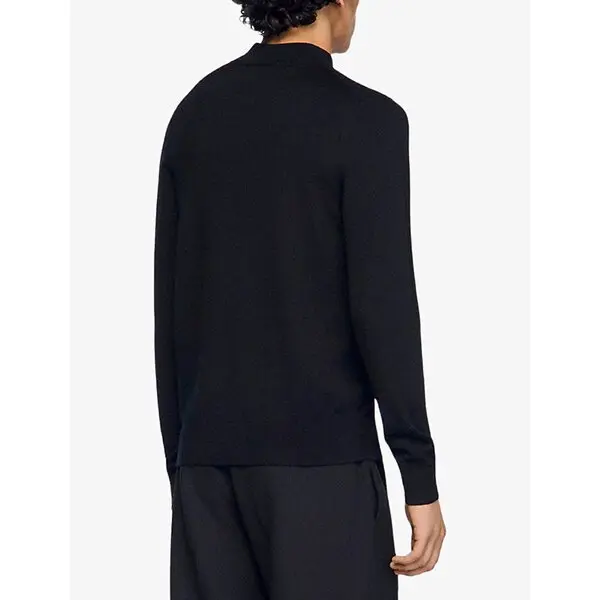 Sandro High-neck Wool Jumper - Black