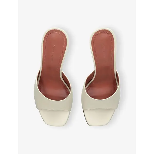 Amina Muaddi Lupita 95 Leather Heeled Mules