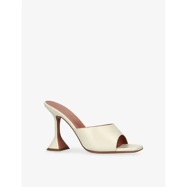 Amina Muaddi Lupita 95 Leather Heeled Mules