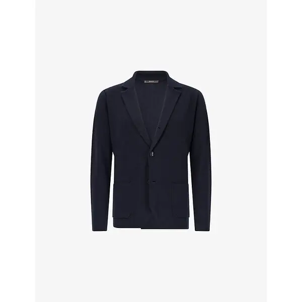 Boggi Milano Collared Single-breasted Wool Jacket