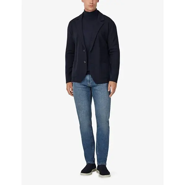 Boggi Milano Collared Single-breasted Wool Jacket