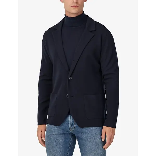 Boggi Milano Collared Single-breasted Wool Jacket