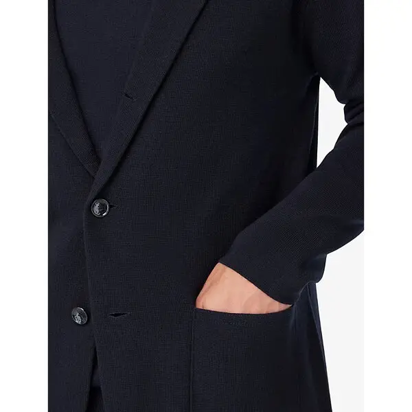 Boggi Milano Collared Single-breasted Wool Jacket