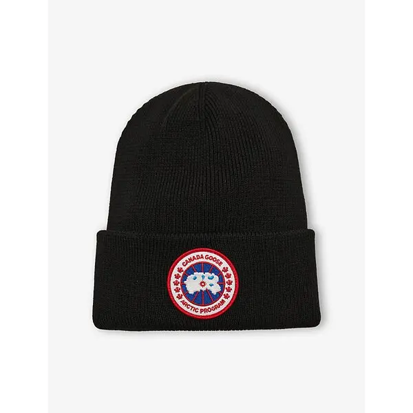 Canada Goose Arctic Toque Ribbed Wool Beanie - Black - Noir