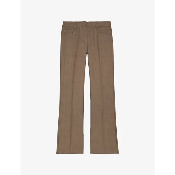 The Kooples Flared Mid-rise Wool Trousers