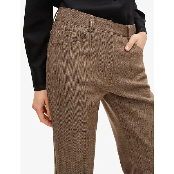 The Kooples Flared Mid-rise Wool Trousers