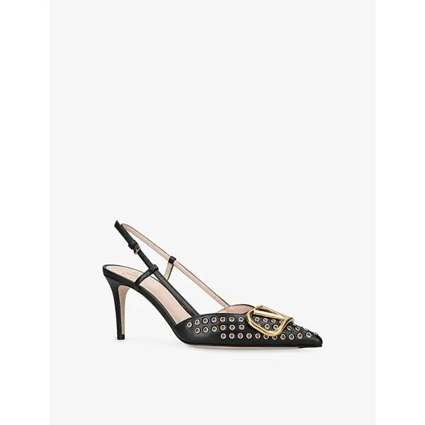 Valentino Garavani Vlogo Signature 80 Leather Slingback Courts