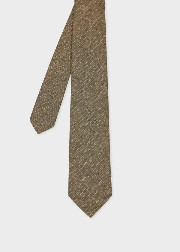 Paul Smith Linen-silk Blend Textured Tie - Brown