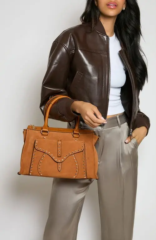 AIMEE Armour Leather Satchel - Rustic Caramel Suede