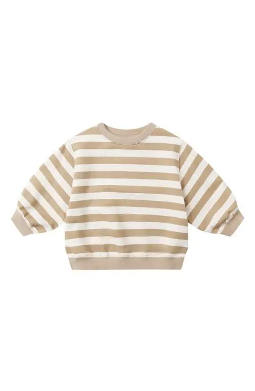 QUINCY MAE Oversize Stripe Cotton Sweatshirt - Gold