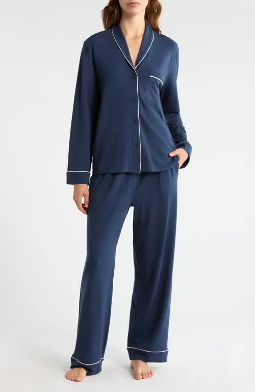 Lunya Slumberknit™ Pajamas - Deep Blue/delicate Pink