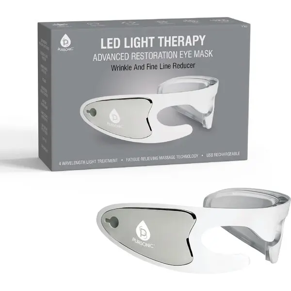 PURSONIC Led Light Therapy Advanced Restoration Eye Maskanti-aging, Collagen-boosting - White