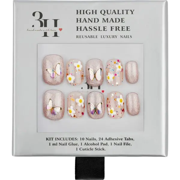 3H NAILS Daisy Dreams Luxury Handmade Press On Nails - Dusty Pink