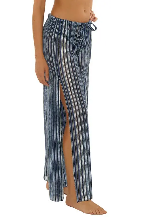 BECCA By Rebecca Virtue Side Slit Cover-up Pants - Lapis Multi