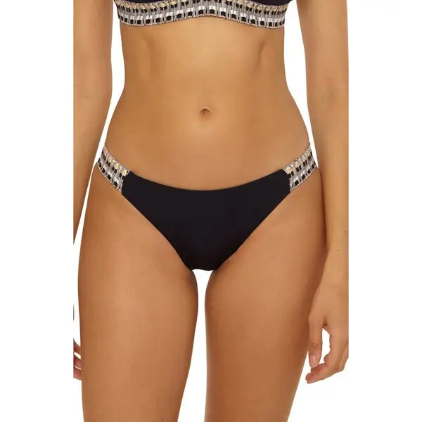 BECCA® By Rebecca Virtue Fiesta American Basket Weave Trim Bikini Bottom - Black