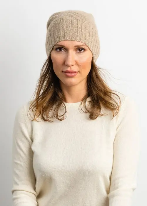 Hat Attack Cashmere Slouch Beanie - Taupe