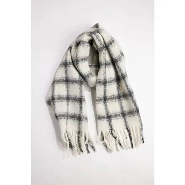 Hat Attack Warm Window Plaid Scarf - Black