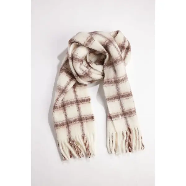 Hat Attack Warm Window Plaid Scarf - Brown