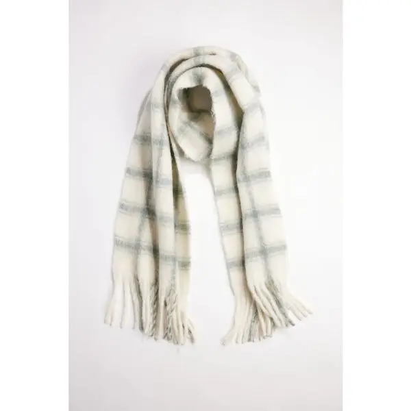 Hat Attack Warm Window Plaid Scarf - Sage
