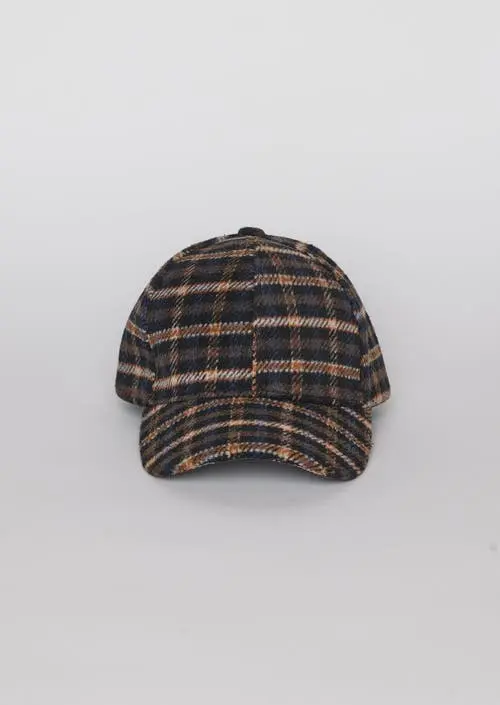 Hat Attack Patterned Baseball Cap - Black/navy Check