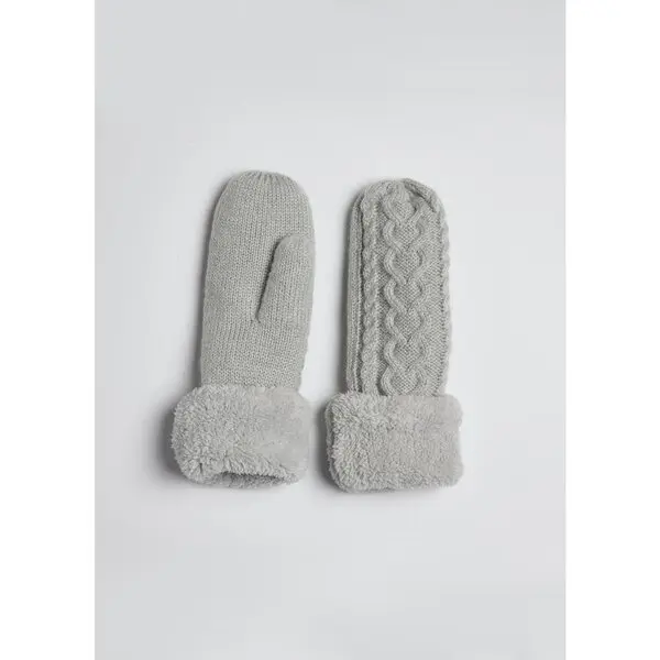 Hat Attack Flurry Lined Mittens - Light Grey