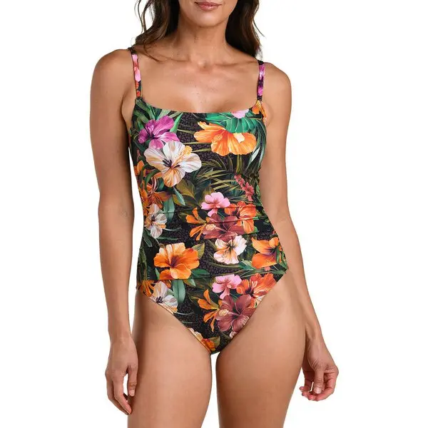 La Blanca Tropical Hideaway One-piece Swimsuit - Brown Multi