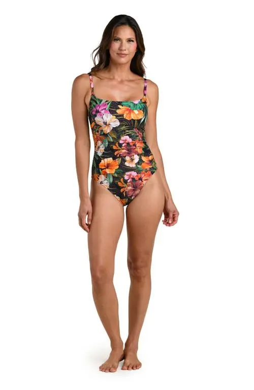 La Blanca Tropical Hideaway One-piece Swimsuit - Brown Multi