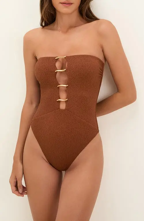 VIX PAULA HERMANNY Firenze Judy Strapless One-piece Swimsuit - Brown