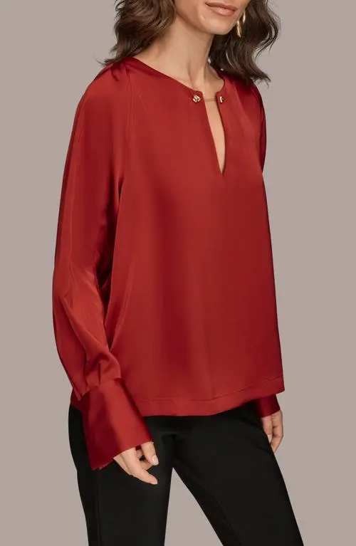 Donna Karan New York Chain Detail Satin Top
