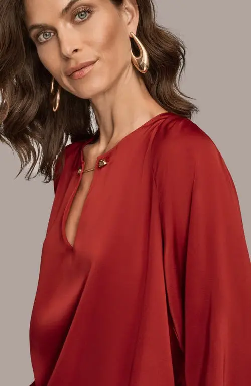 Donna Karan New York Chain Detail Satin Top