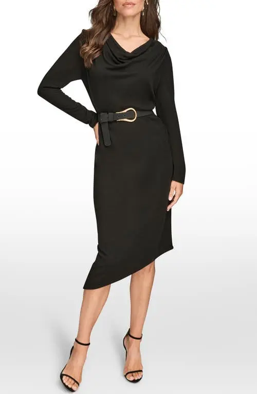 Donna Karan New York Long Sleeve Cowl Neck Sheath Dress