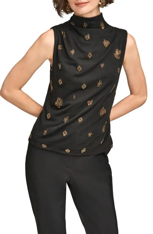 Donna Karan New York Embellished Ruched Knit Top