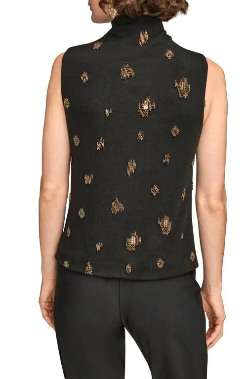 Donna Karan New York Embellished Ruched Knit Top
