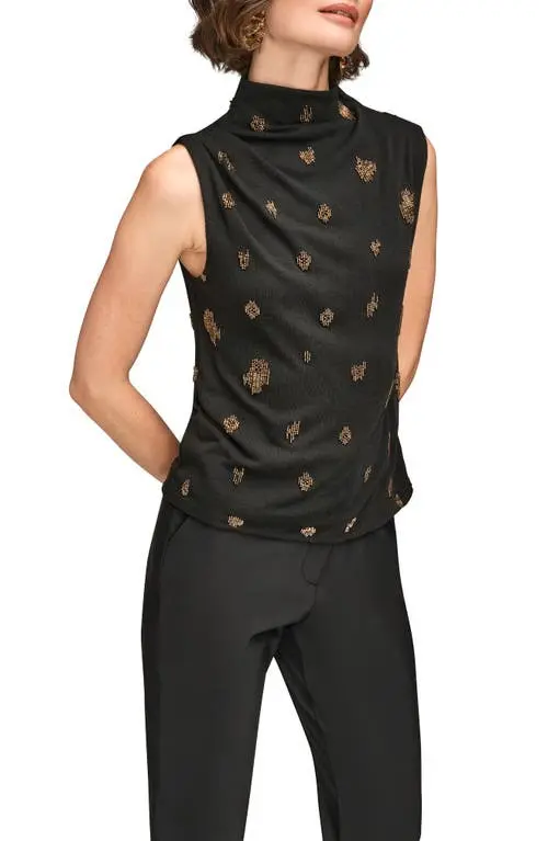 Donna Karan New York Embellished Ruched Knit Top