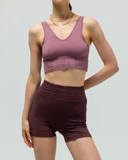 REFORMER The V-neck Sports Bra - Mauve