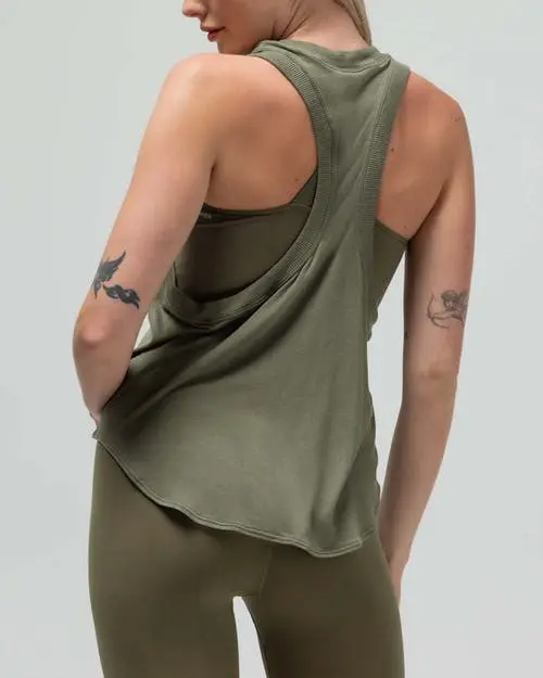 REFORMER Loose Racerback Tank Top - Olive