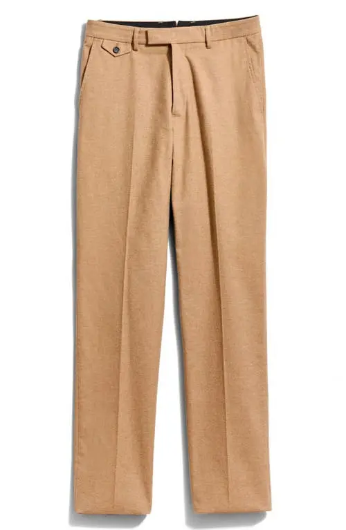 Billy Reid Flat-front Flannel Dress Trousers - Tan Heather