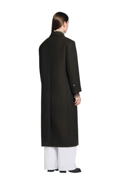 Sandro Straight Coat - Brown