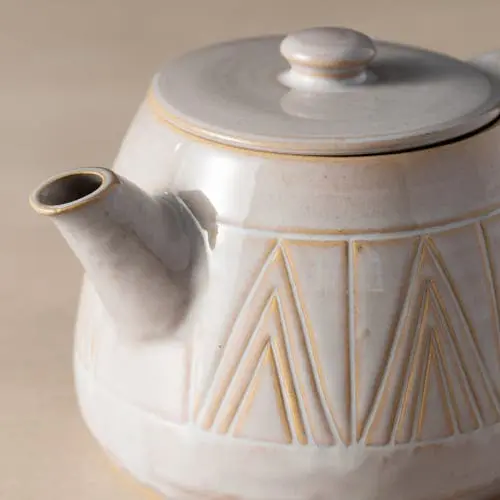TEN THOUSAND VILLAGES Mountain Peaks Ceramic Teapot
