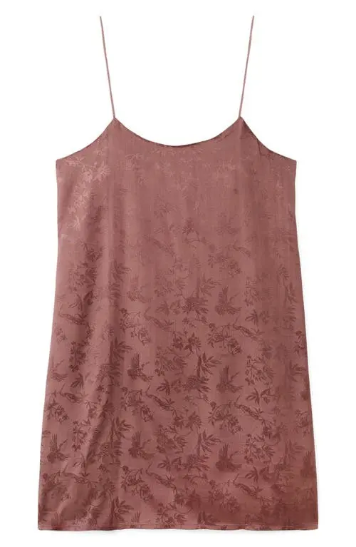 Mango Jacquard Satin Nightgown - Brown