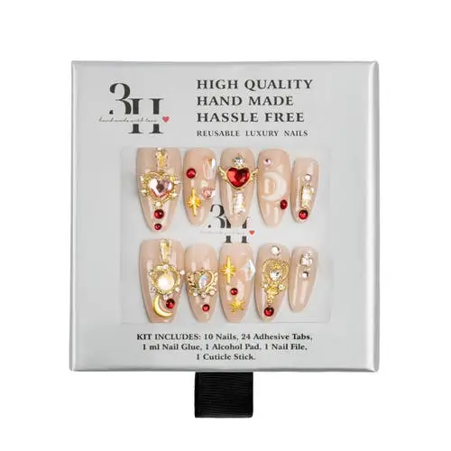 3H NAILS Lunar Bloom Luxury Handmade Press On Nails - Beige