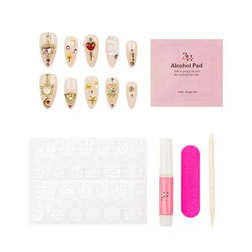 3H NAILS Lunar Bloom Luxury Handmade Press On Nails - Beige