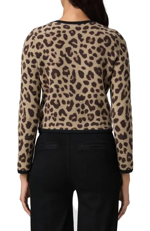 Paige Oberon Leopard Spot Crop Merino Wool Cardigan