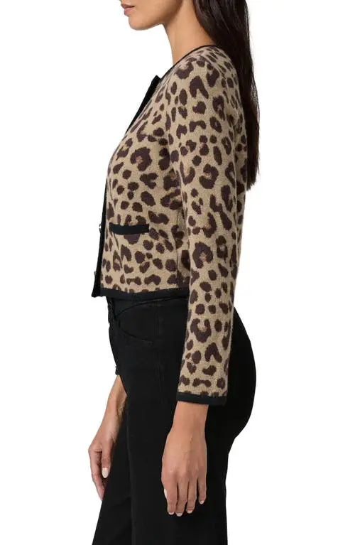 Paige Oberon Leopard Spot Crop Merino Wool Cardigan