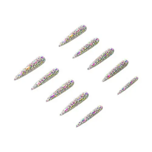 3H NAILS Diamond Dust Luxury Handmade Press On Nails - Metallic Silver