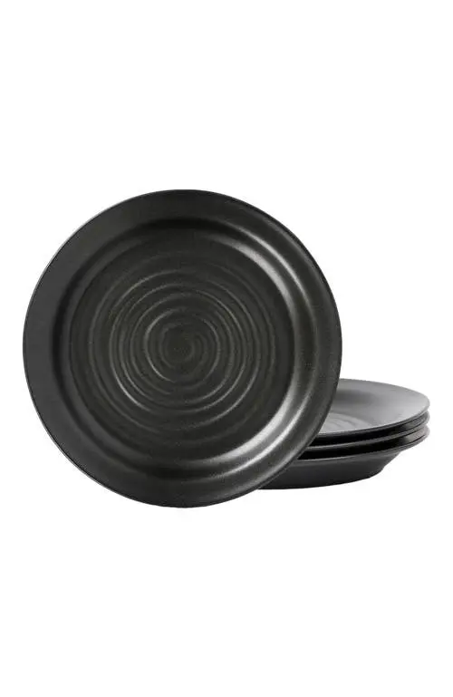 STONE + LAIN Orbit Stoneware 4-piece Dinner Plate Set - Charcoal