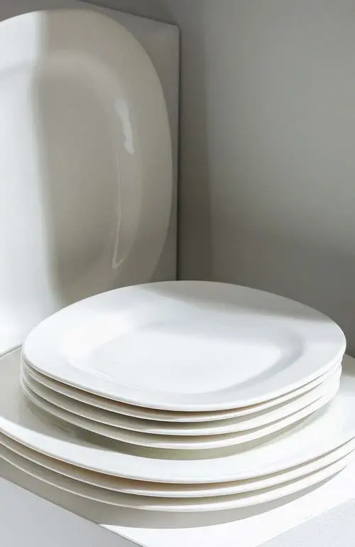 STONE + LAIN Quadro Porcelain 4-piece Dinner Plate Set